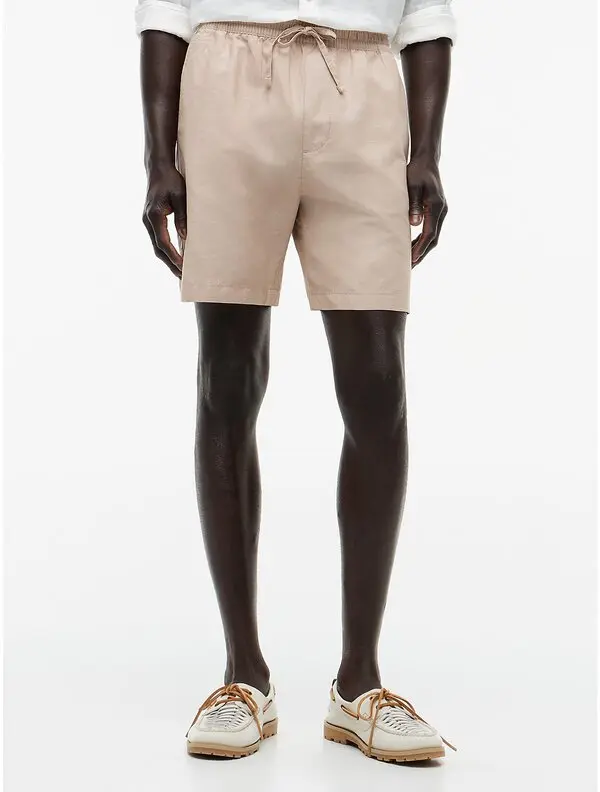 Tommy Hilfiger Cotton-linen Blend Drawstring Shorts - Beige