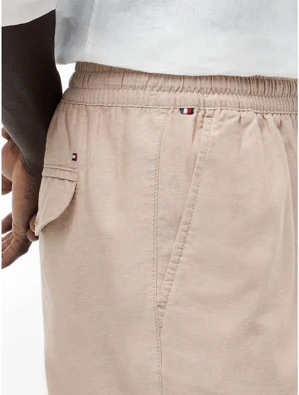 Tommy Hilfiger Cotton-linen Blend Drawstring Shorts - Beige