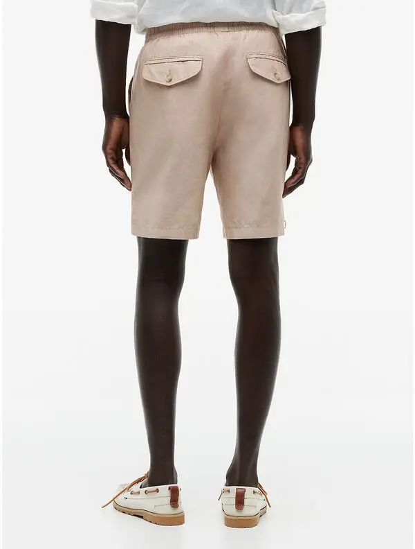 Tommy Hilfiger Cotton-linen Blend Drawstring Shorts - Beige