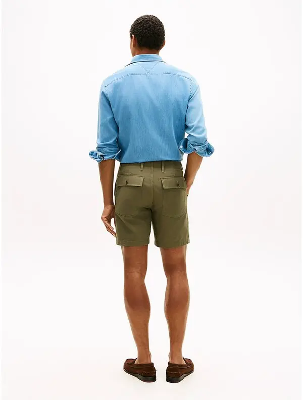 Tommy Hilfiger Textured Slub Twill Utility Shorts - Ghost Fern