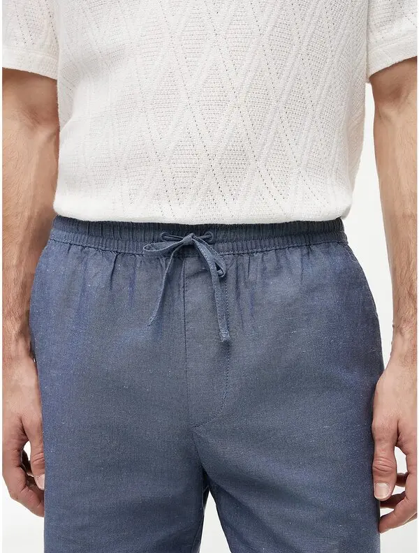 Tommy Hilfiger Regular Fit Cotton-linen Blend Short - Light Navy