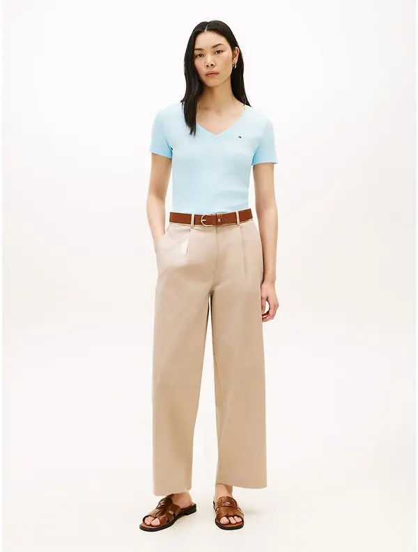 Tommy Hilfiger V-neck T-shirt In Regenerative Cotton - Rain Dance