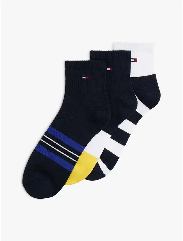 Tommy Hilfiger Stripe Mix Quarter-top Sock 3-pack - Navy/multi