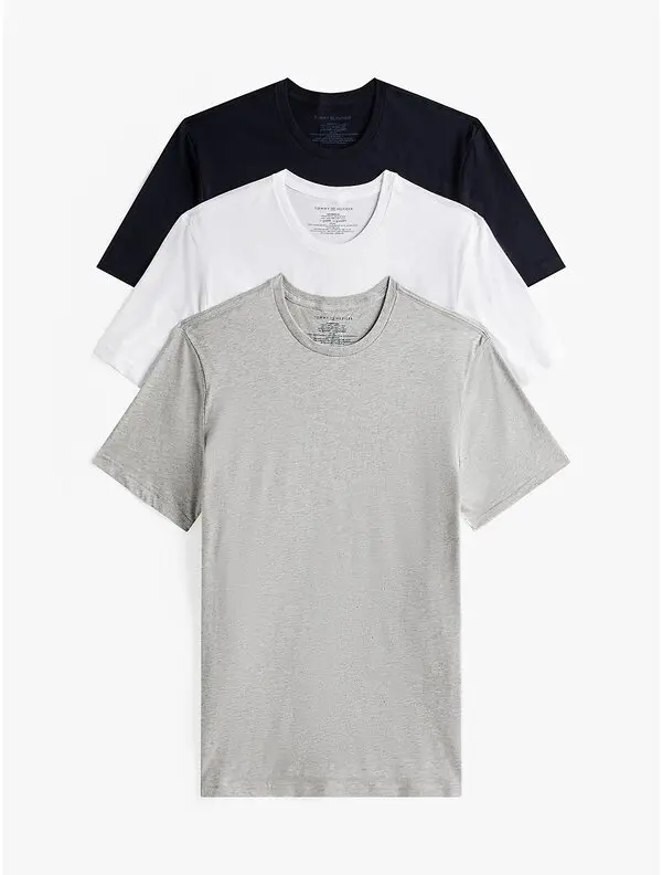 Tommy Hilfiger Cotton Classics Crewneck Undershirt 3-pack - Storm