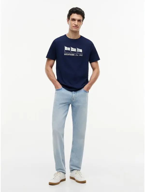 Tommy Hilfiger Hilfiger Multi-flag Logo T-shirt - Light Navy