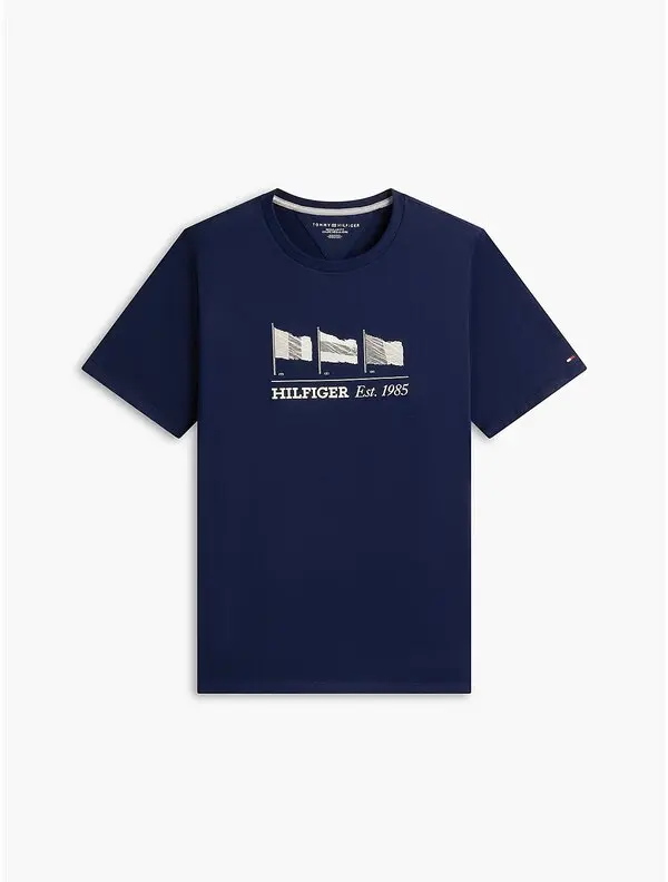 Tommy Hilfiger Hilfiger Multi-flag Logo T-shirt - Light Navy