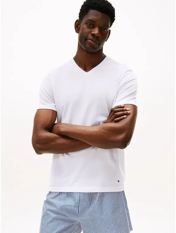 Tommy Hilfiger Cotton Classics V-neck Undershirt 3-pack - Storm