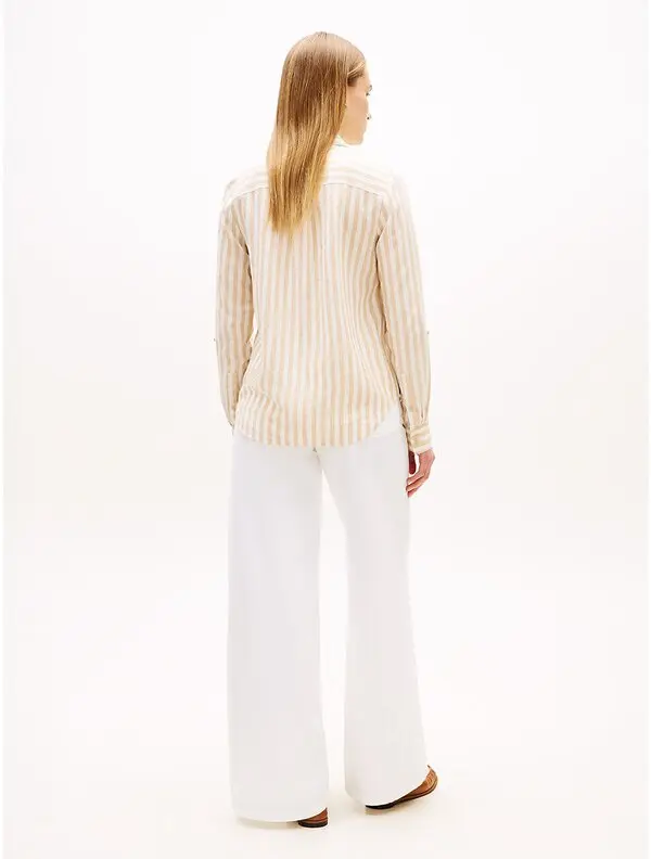 Tommy Hilfiger Relaxed Fit Striped Linen-blend Shirt