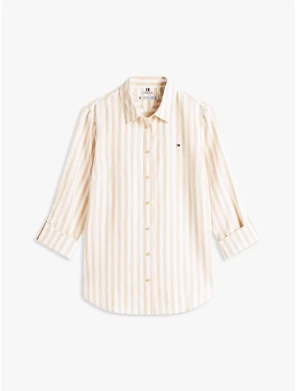 Tommy Hilfiger Relaxed Fit Striped Linen-blend Shirt