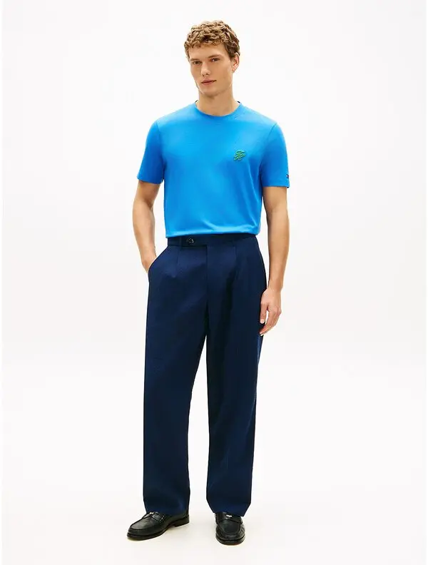 Tommy Hilfiger Embroidered Script Monogram T-shirt - Blue Orbit