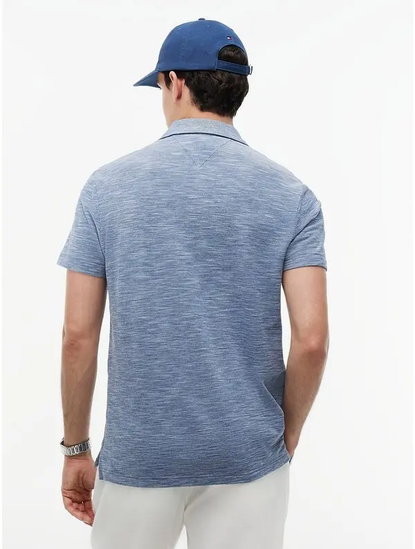 Tommy Hilfiger Regular Fit Textured Oxford Slub Polo - Blue