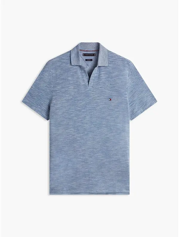 Tommy Hilfiger Regular Fit Textured Oxford Slub Polo - Blue