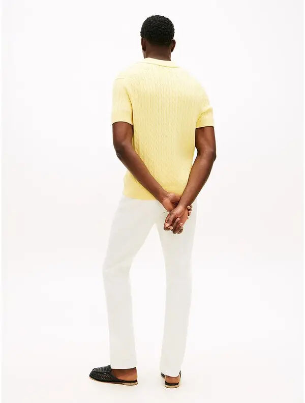 Tommy Hilfiger Short Sleeve Cable Knit Polo Sweater