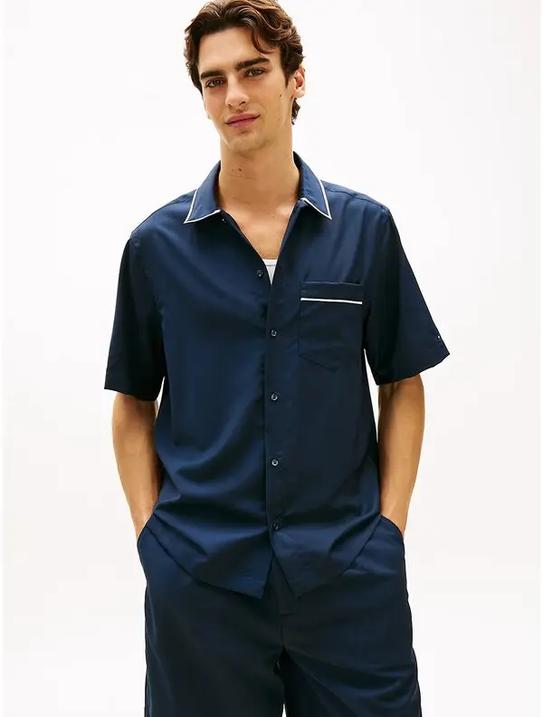Tommy Hilfiger Relaxed Fit Lightweight Wool Shirt