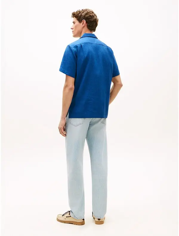 Tommy Hilfiger Regular Fit Linen-blend Camp Shirt
