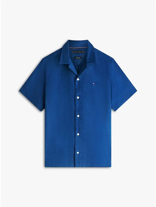 Tommy Hilfiger Regular Fit Linen-blend Camp Shirt