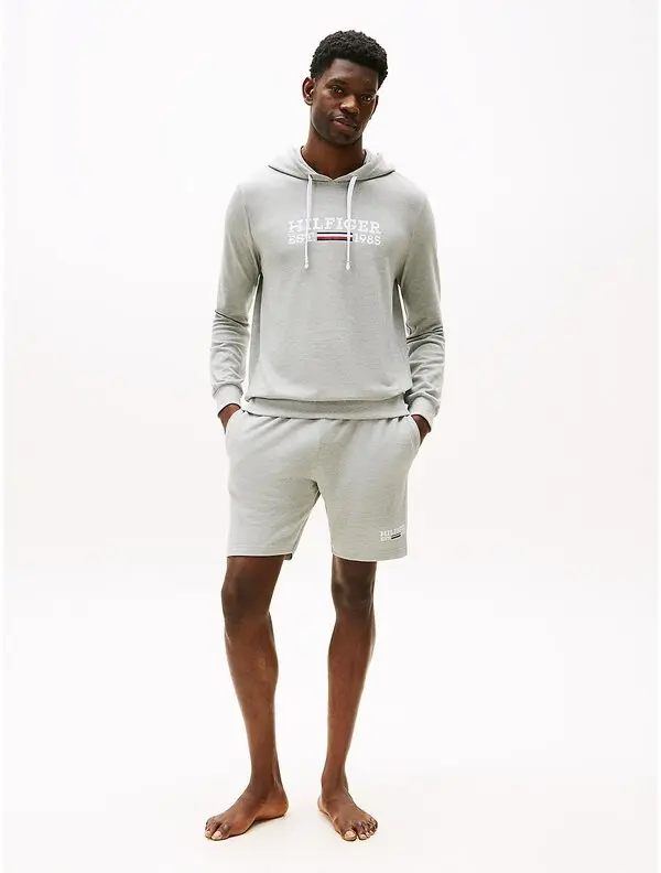Tommy Hilfiger Logo Pique Sleep Shorts - Grey Heather