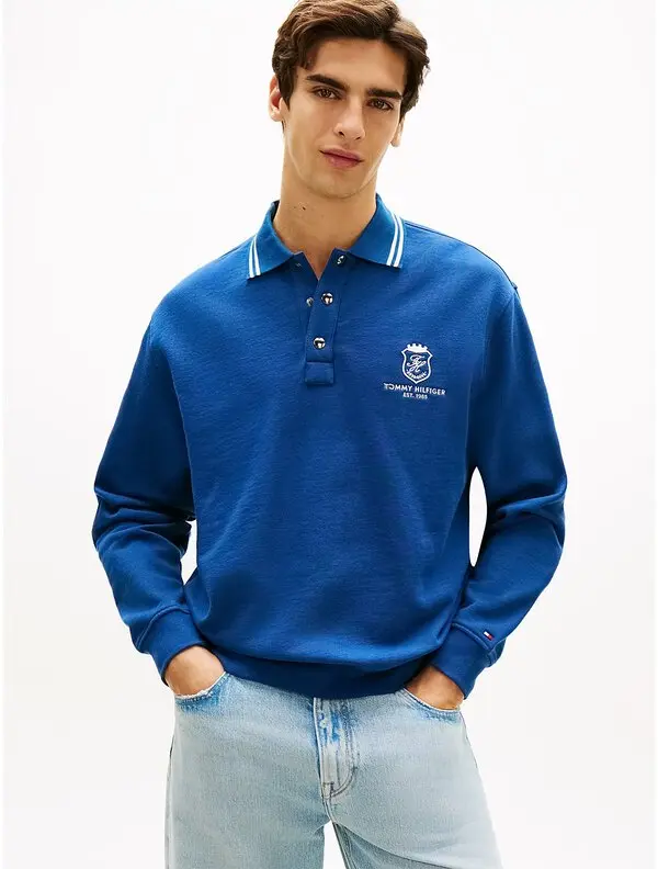 Tommy Hilfiger Monogram Crest Rugby Polo Sweatshirt