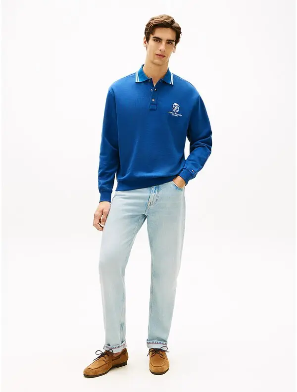 Tommy Hilfiger Monogram Crest Rugby Polo Sweatshirt