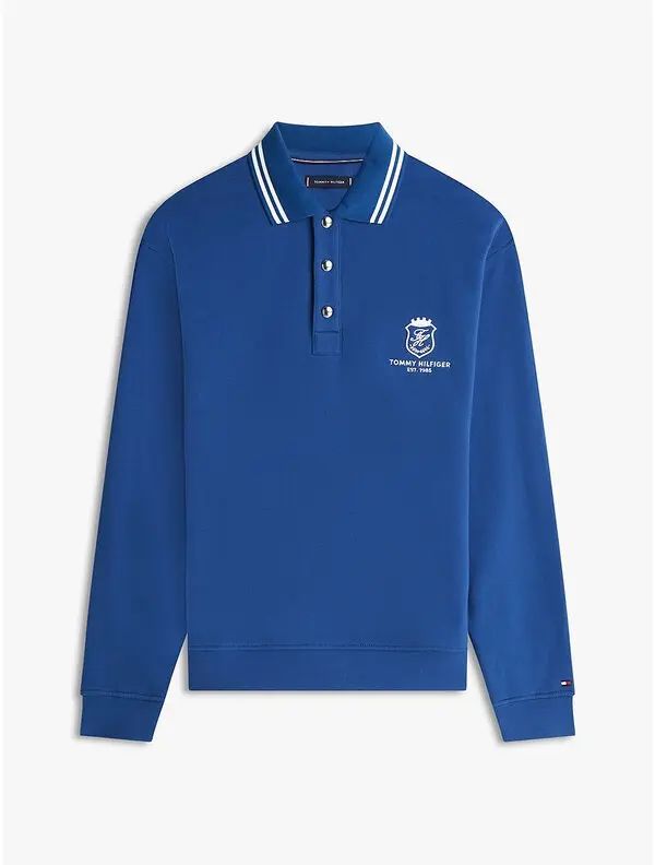 Tommy Hilfiger Monogram Crest Rugby Polo Sweatshirt