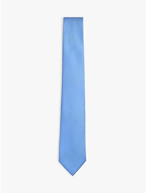 Tommy Hilfiger Solid Silk-blend Neck Tie - Blue