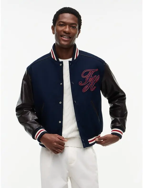 Tommy Hilfiger Varsity Jacket With Leather Sleeves