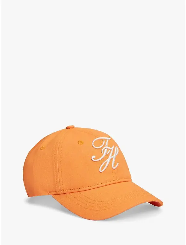 Tommy Hilfiger Embroidered Script Monogram Baseball Cap - Orange Hype