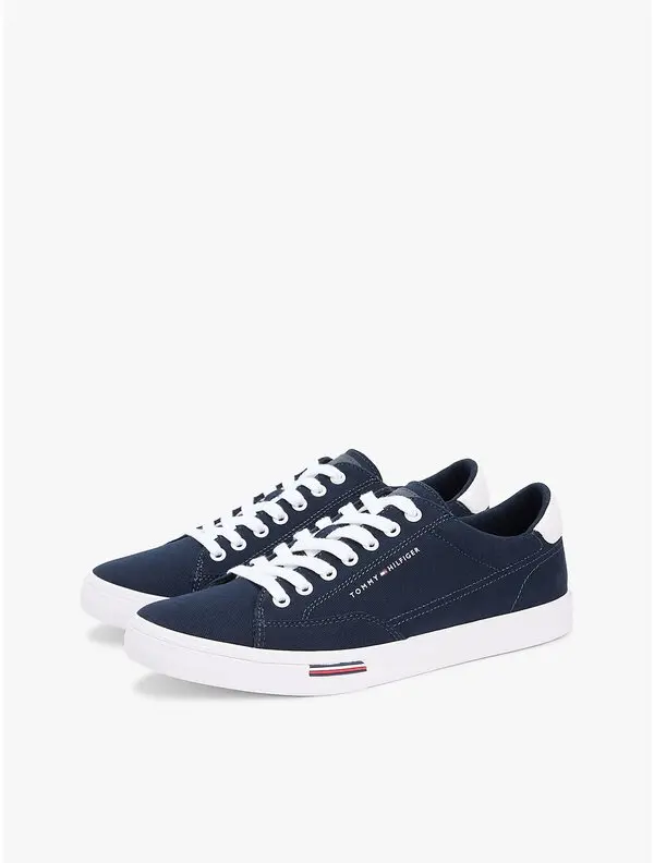 Tommy Hilfiger Vulcanized Canvas Lace-up Sneakers - Navy