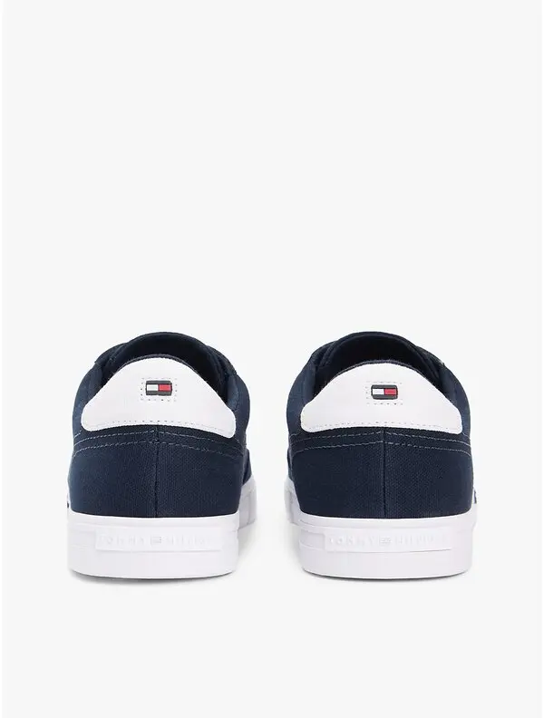Tommy Hilfiger Vulcanized Canvas Lace-up Sneakers - Navy