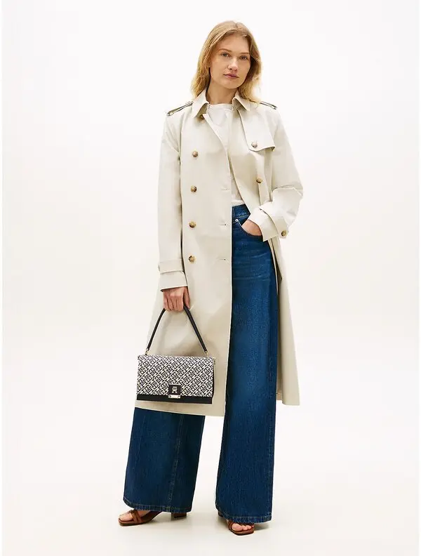 Tommy Hilfiger Monogram Clasp Jacquard Crossbody Bag