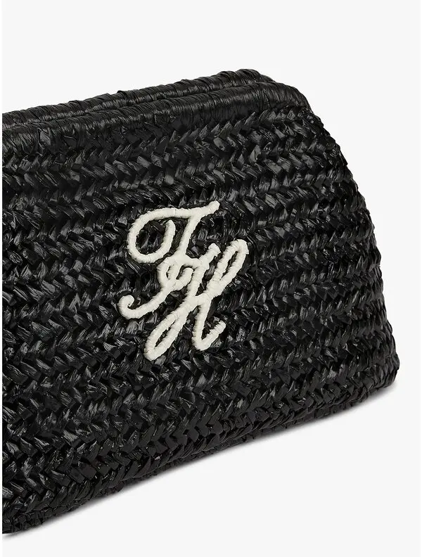 Tommy Hilfiger Script Monogram Raffia Clutch