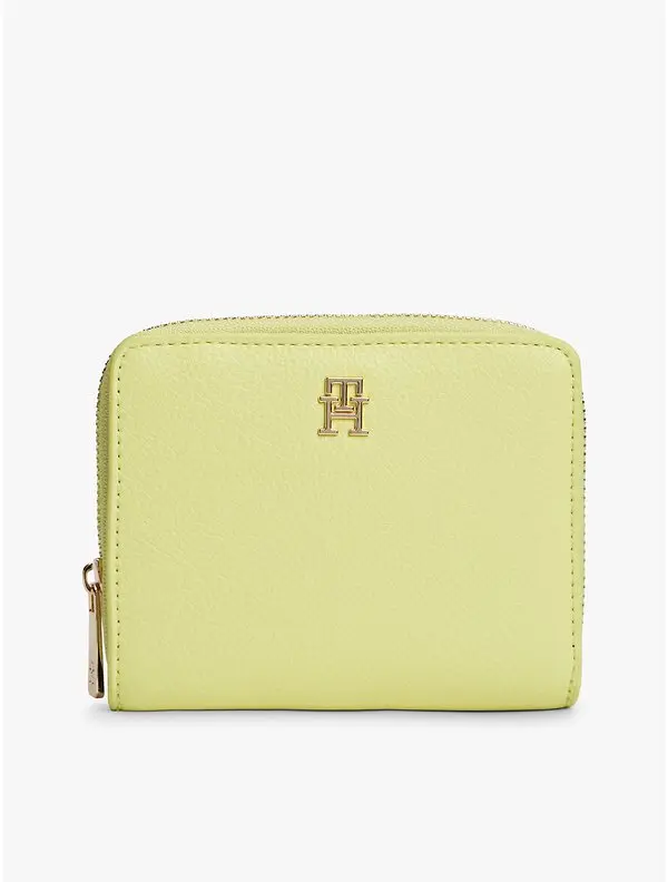 Tommy Hilfiger Monogram Logo Zip Wallet - Lime Zing