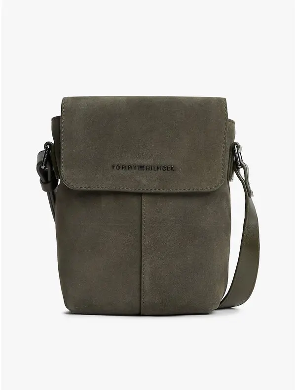 Tommy Hilfiger Suede Flap Crossbody Bag - Willow Green