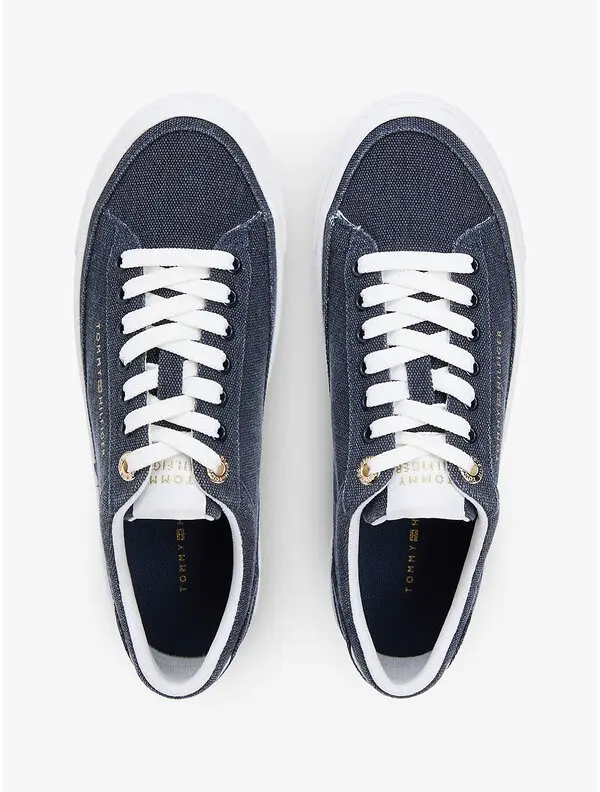 Tommy Hilfiger Canvas Platform Lace-up Sneakers