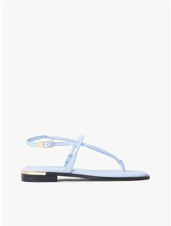 Tommy Hilfiger Metallic Accent Leather Thong Sandals