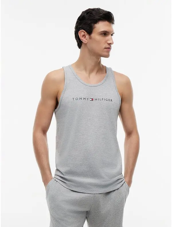 Tommy Hilfiger Hilfiger Logo Sleep Tank Top Grey - Grey Heather