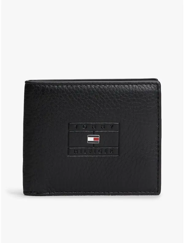 Tommy Hilfiger Pebbled Leather Bifold Wallet - Black