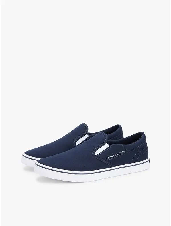 Tommy Hilfiger Vulcanized Canvas Slip-on Sneakers - Navy