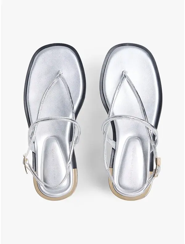 Tommy Hilfiger Metallic Leather Thong Sandals