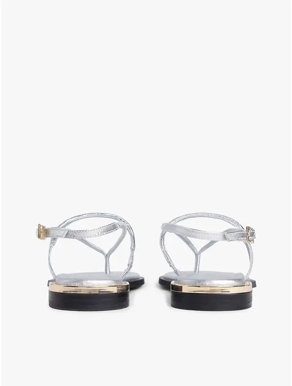 Tommy Hilfiger Metallic Leather Thong Sandals
