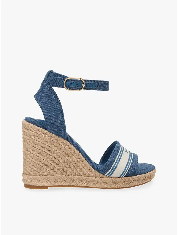 Tommy Hilfiger Webbing Logo Wedge Espadrille Sandals