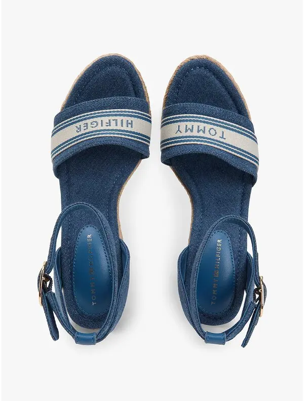 Tommy Hilfiger Webbing Logo Wedge Espadrille Sandals