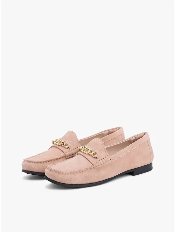 Tommy Hilfiger Chain-link Suede Loafer - Misty Blush