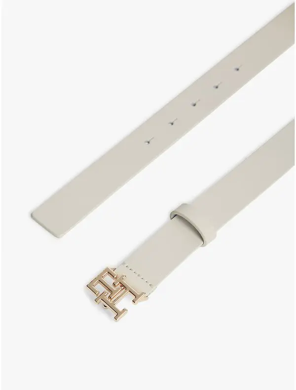 Tommy Hilfiger Monogram Buckle Leather Belt