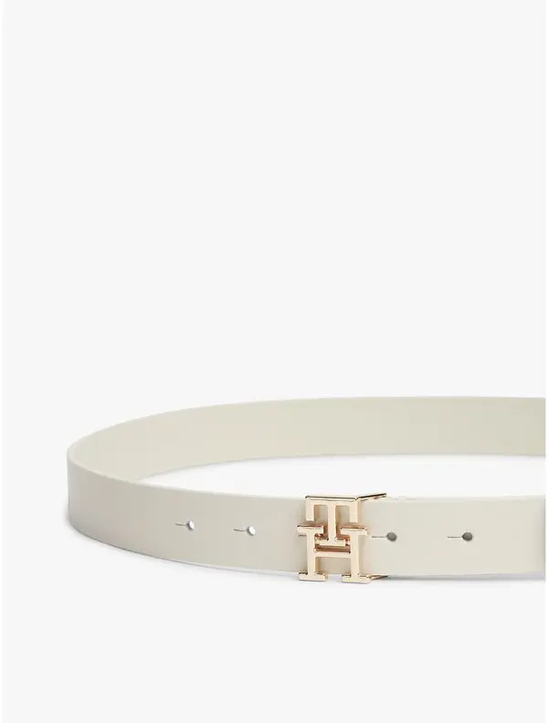 Tommy Hilfiger Monogram Buckle Leather Belt