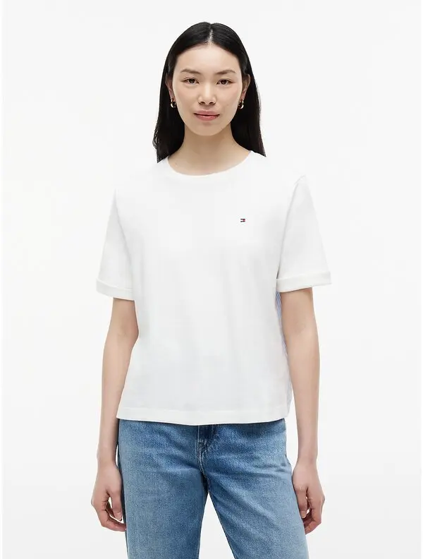 Tommy Hilfiger Mixed-media Tie-back T-shirt