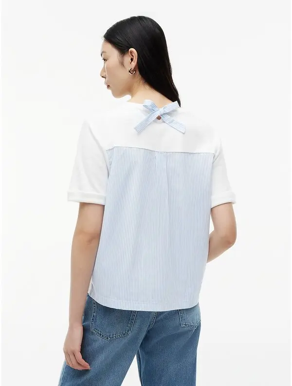 Tommy Hilfiger Mixed-media Tie-back T-shirt