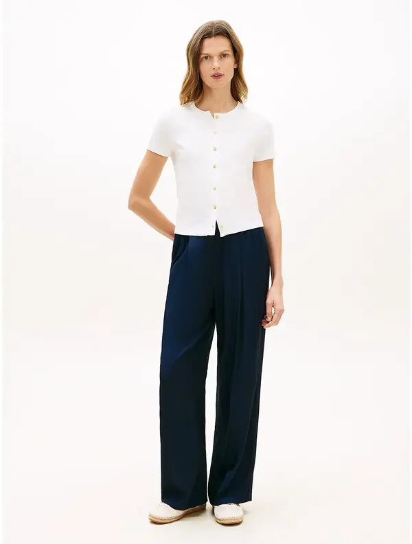 Tommy Hilfiger Slim Fit Ribbed Cotton Button-up T-shirt