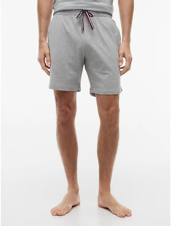 Tommy Hilfiger Logo Drawstring Sleep Shorts - Grey Heather