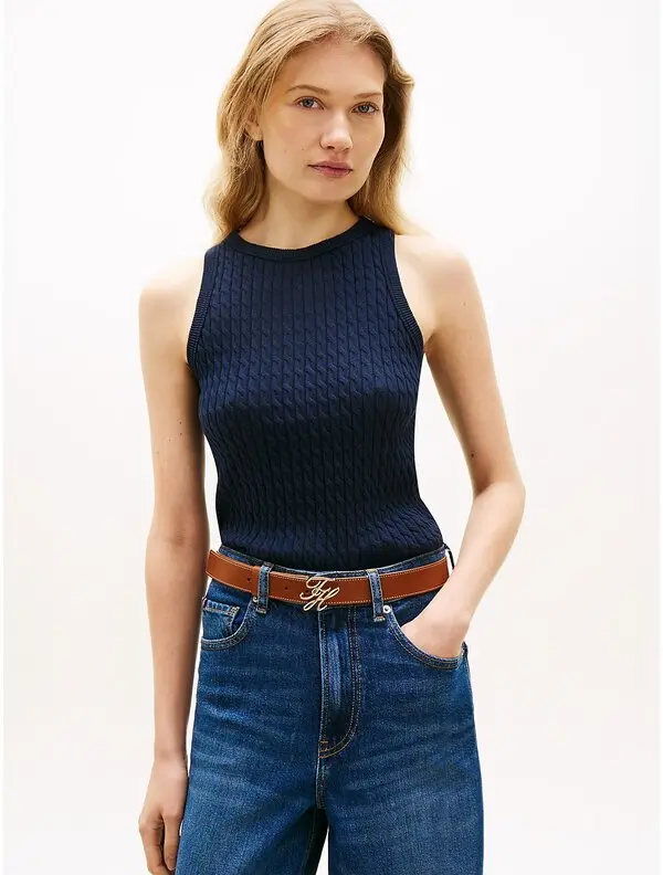 Tommy Hilfiger Regenerative Cotton Cable Knit Sweater Tank